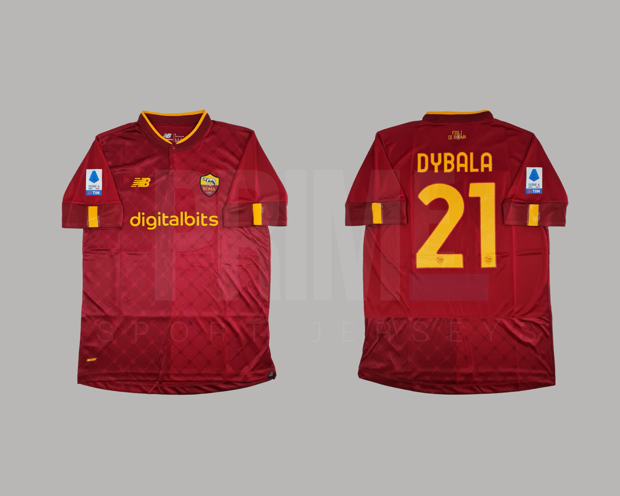 AS Roma 2022/23 local versión jugador – Prime Sport Jerseys
